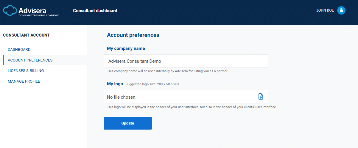 Manage Account Preferences | Advisera Help Center